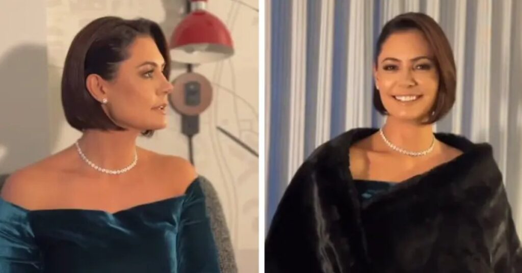 Look de Michelle Bolsonaro no baile de Trump chamou atenção e contou ...